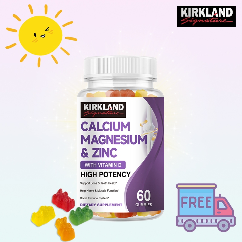 KIRK-LAND Calcium Magnesium Zinc Gummie with Vitamin D3 for Bone&Teeth ...
