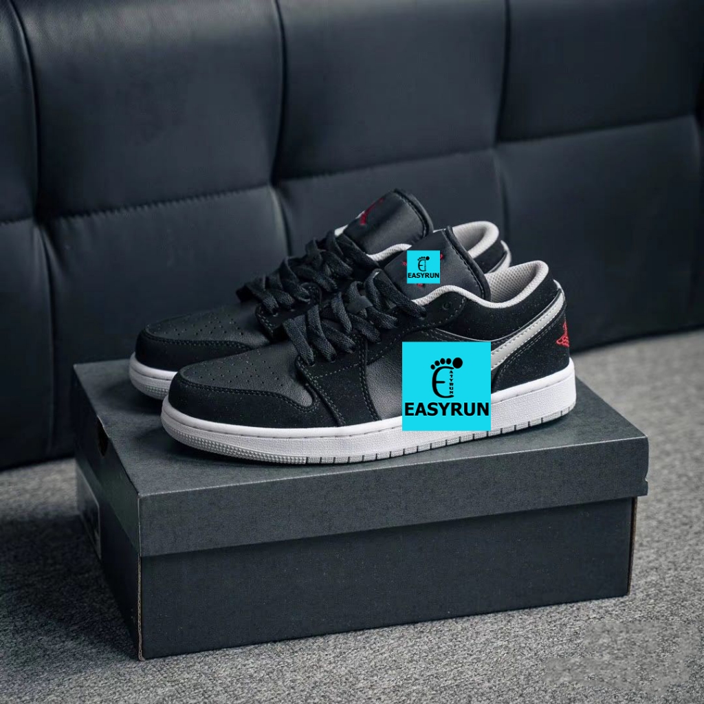 UA Shoes Jor/dan 1 Black Wolf Grey Red Low Fashion Shoes Casual Shoes ...