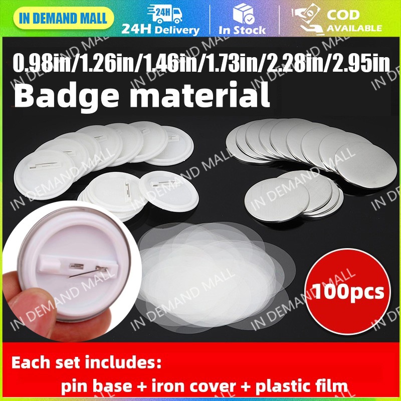COD 100pcs DIY safty pin button badge blank material button badge parts ...