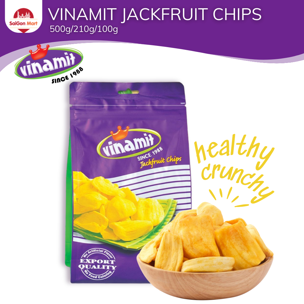 Vinamit jackfruit chips Ready to eat 100gr/210gr/500gr, healthy snack ...
