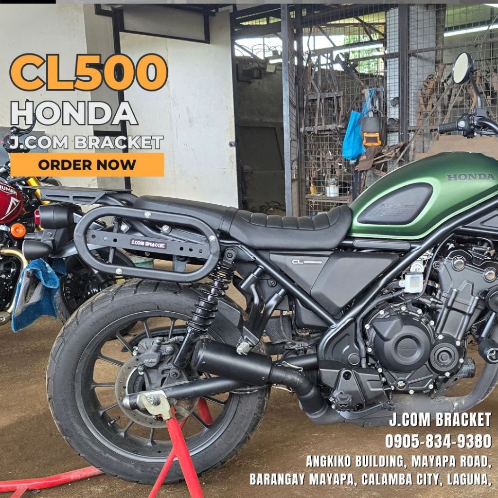 HONDA CL500 WITH J.COM HEAVY DUTY TOP BOX BRACKET AND SIDE PANNIER ...
