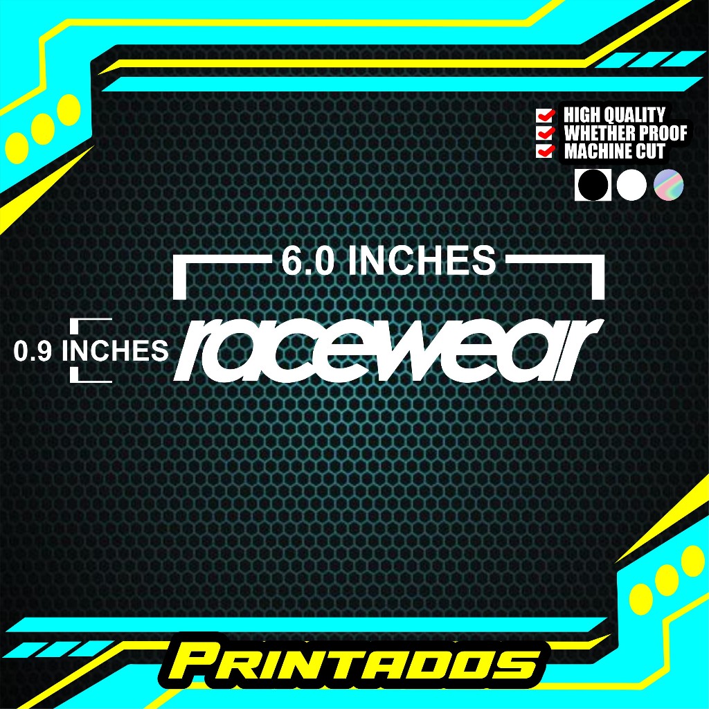 ORIGINAL RACEWEAR decal sticker cutout for car , motorcycle and more ...