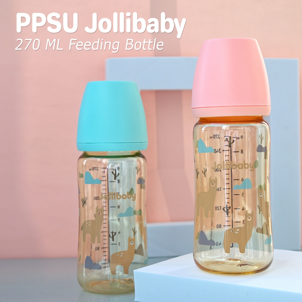 PPSU Wide Neck Feeding Bottle 270ml Capacity with Anti-colic Feature and Soft Silicone Teats ...