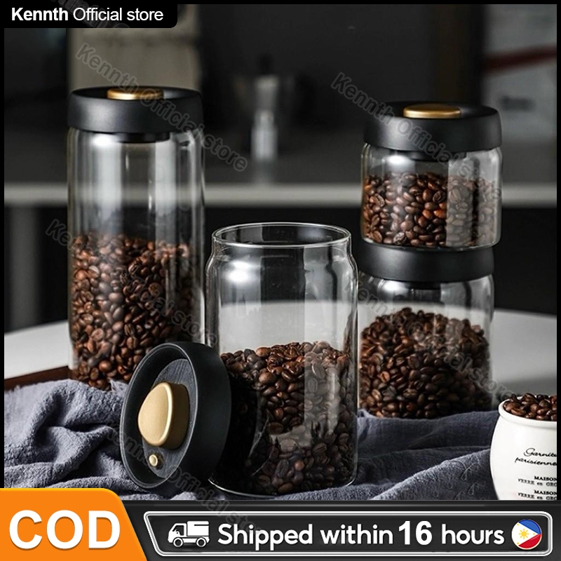 Coffee Bean Vacuum Storage Jars Glass Kitchen Food Storage Sealed Jars ...