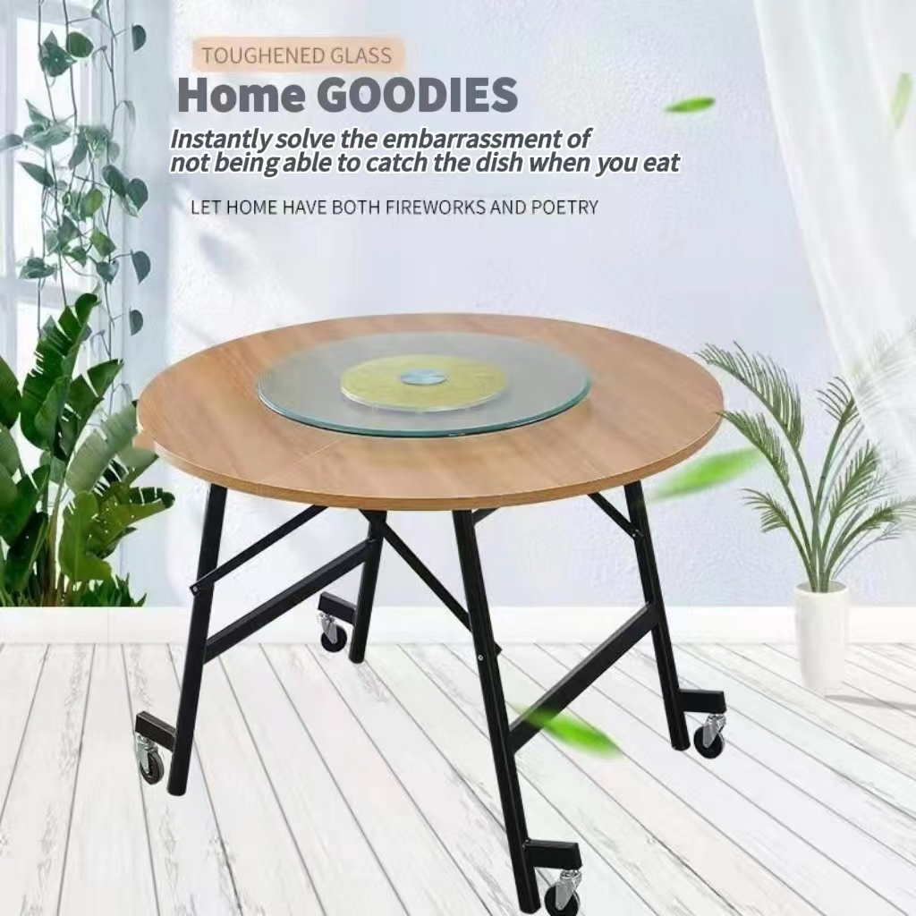 Tempered glass dining table turntable for hotels and restaurants ...