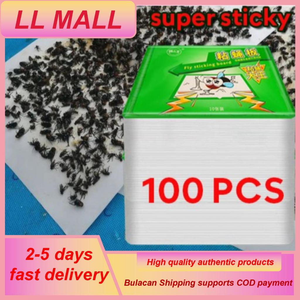 100pcs/Pack Fly Catcher Glue Board Fly Trap Board Traps Fruit Flies ...