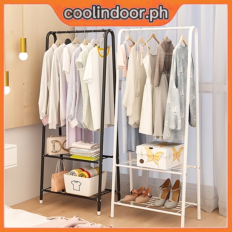 COD 2 Layer Cloth Hanger Rack Simple Multi Coat Rack Curved Clothes ...