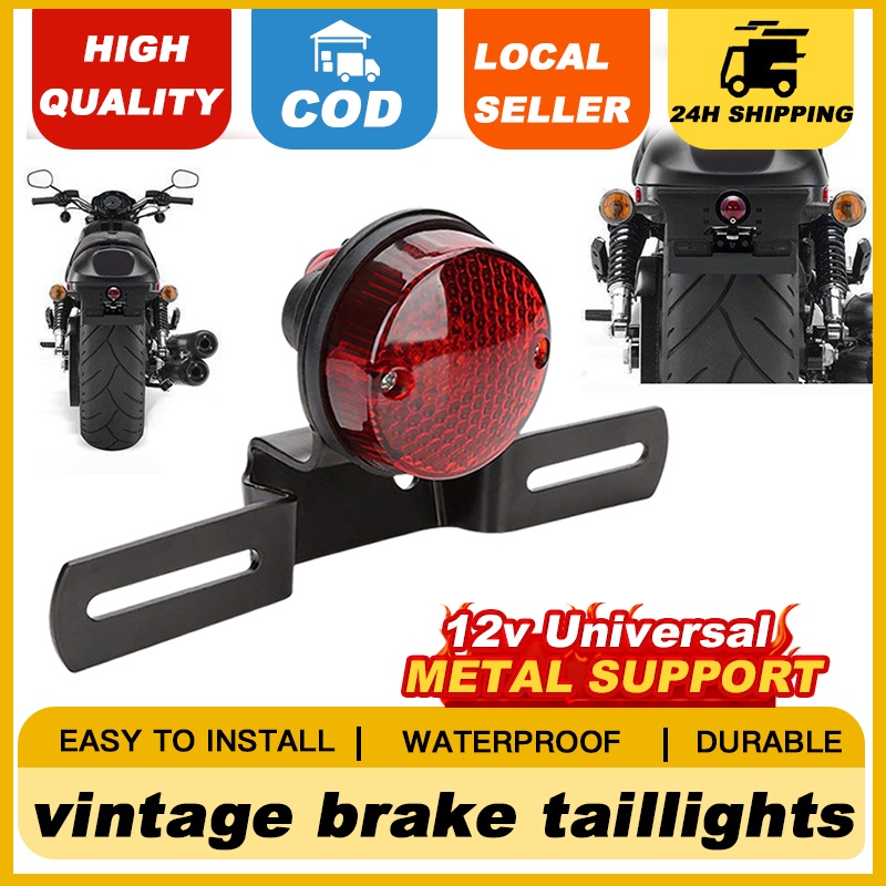 Universal Motorcycle Tail Light Brake Light License Plate Integrated ...