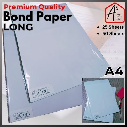 A's TYPEWRITING PAPER (A4 / LONG) - Premium Quality Bond Paper White ...