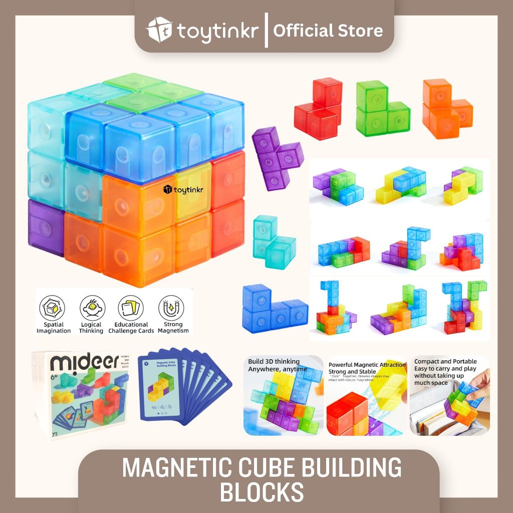 Mideer Magnetic Cube Building Blocks by Toytinkr | Shopee Philippines