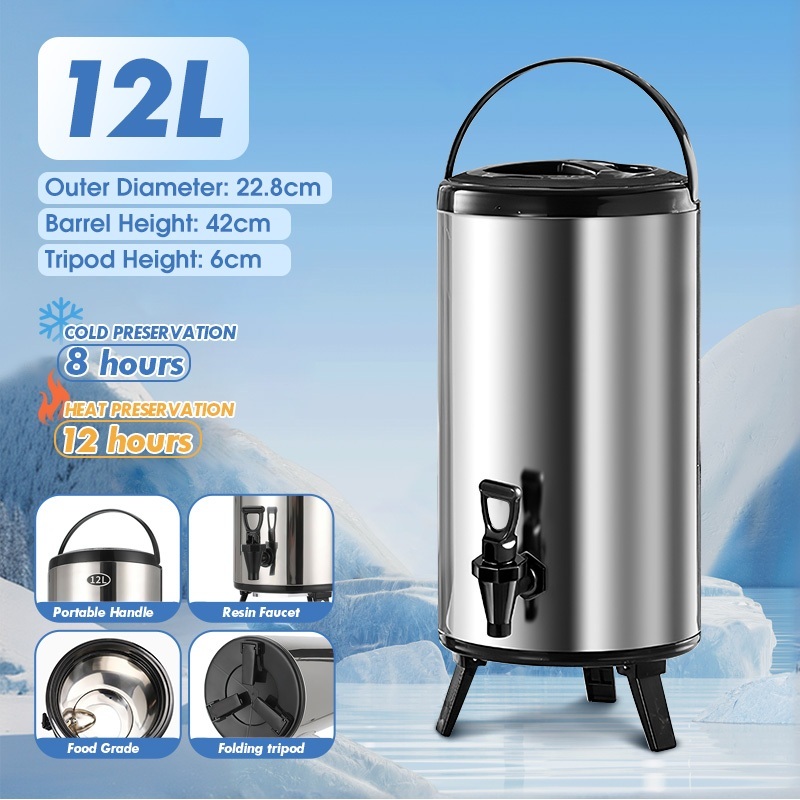【Ready Stock】Milk Tea Bucket Milk Tea Barrel Water Jug Stainless ...