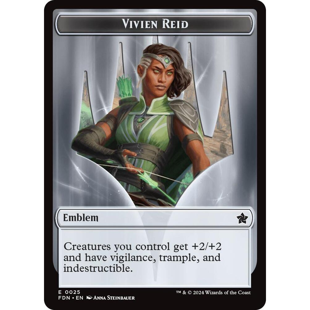 Emblem - Vivien Reid // Elf Warrior Double-Sided Token (FOIL) - Foundations (FDN) | Shopee ...