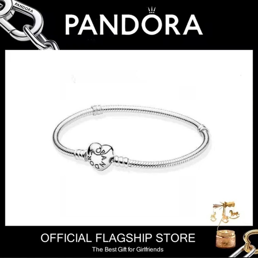 100% Original Pandora S925 Moments Heart Buckle Silver Bracelet 590719 ...