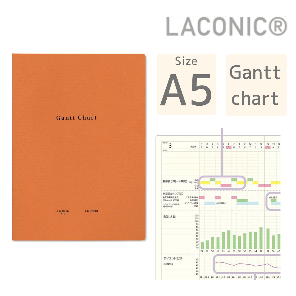Laconic A5 Planner Gantt Chart Date-Free Style Note LGF05-36 | Shopee Philippines