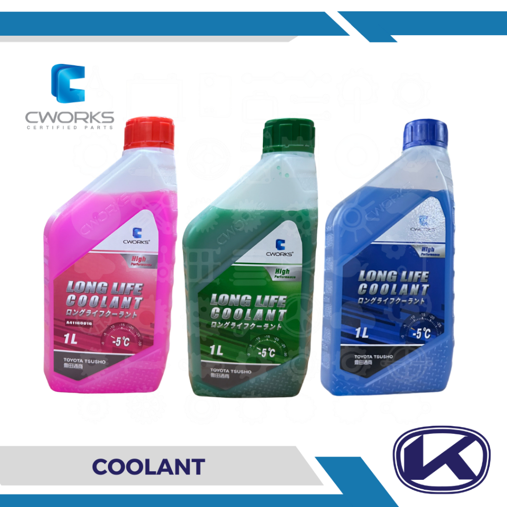 CWORKS Made by Toyota Tsusho Long Life Coolant 1 Liter Pink Green Blue (Original) | Shopee ...