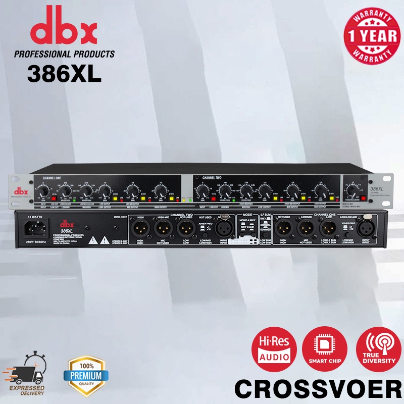 DBX 386XL 2/3/4-Way Crossover With Lmitters, 3-channel crossover with ...