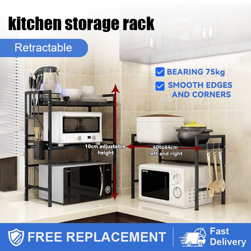 Microwave Rack Oven Rack Expandable and Height Adjustable Strong Load ...