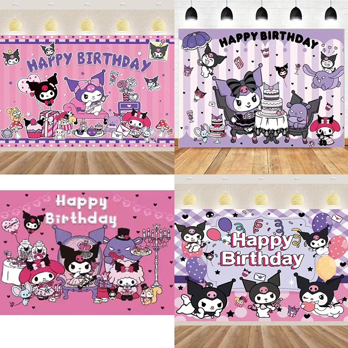 Partyparty Sanrio Kuromi Melody Cinnamoroll Hellokitty 150*90 cm Poster ...