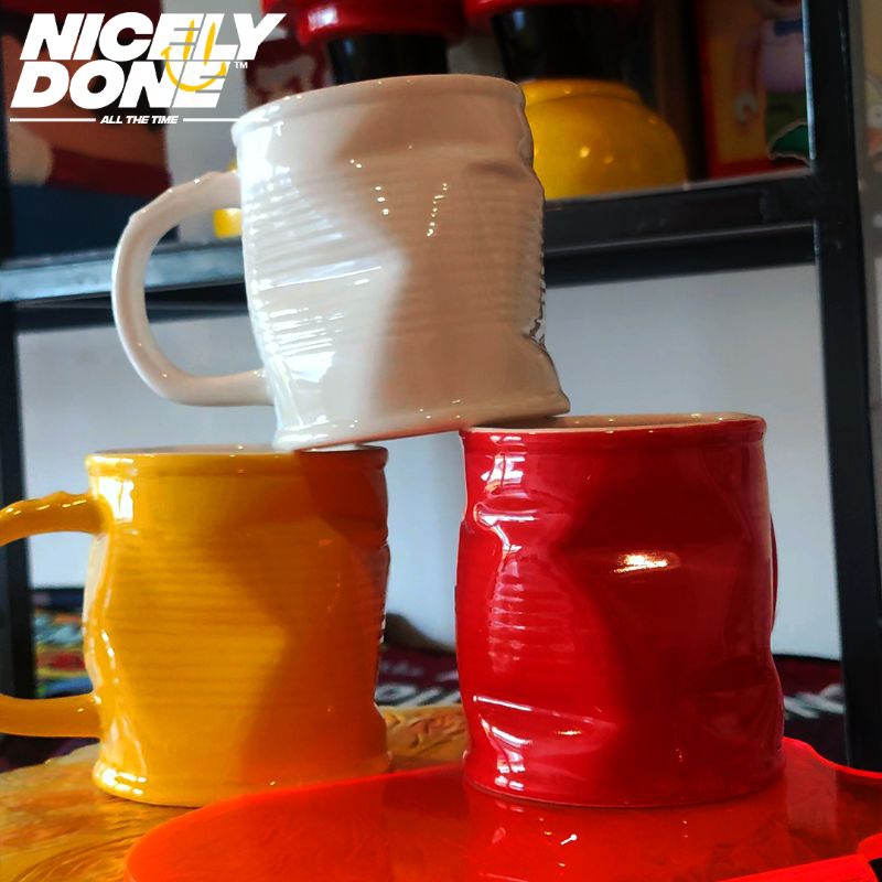 Nicely Done Crumpled Ceramic Mug – Unique Design for Creative Sips and ...