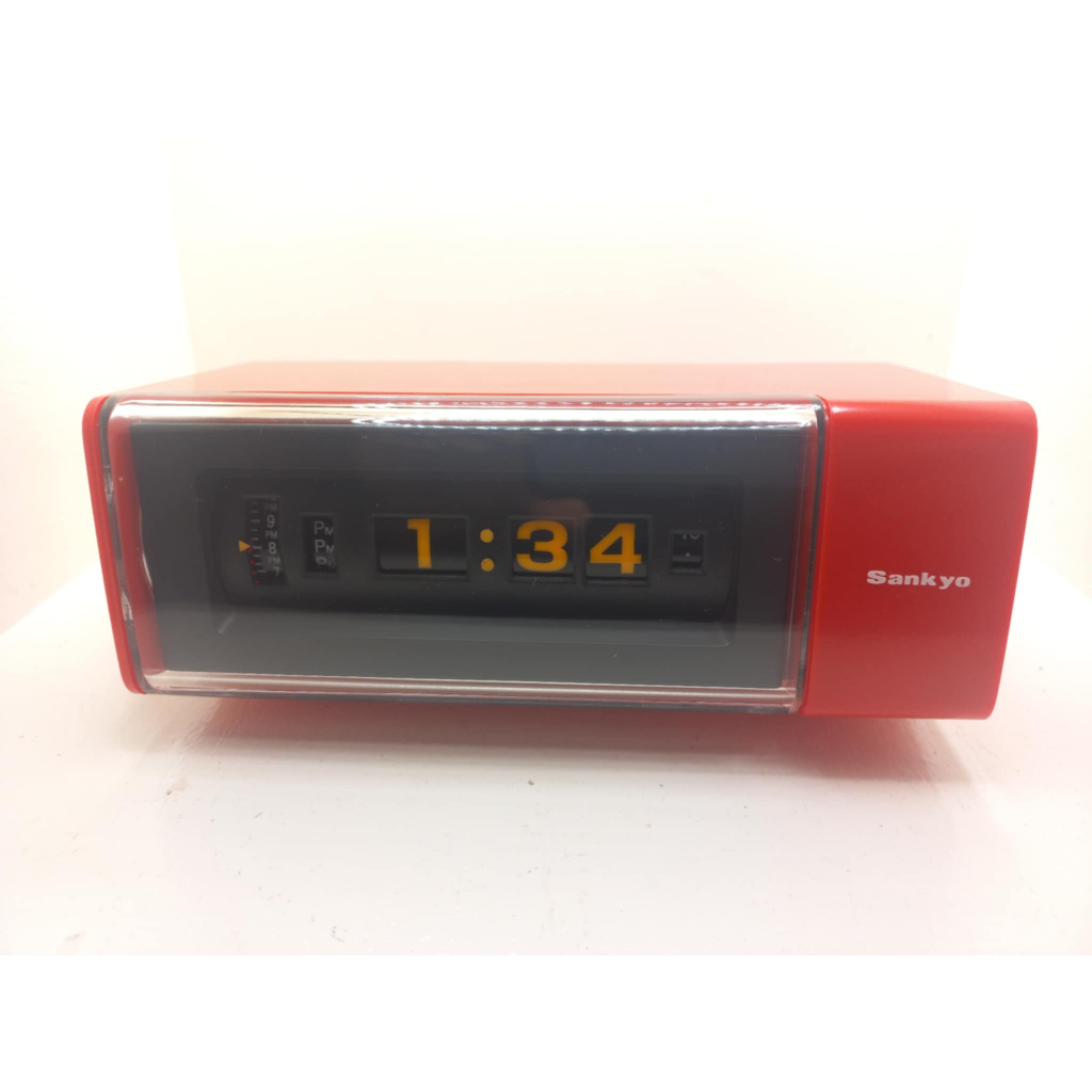 SANKYO Flip Alarm Clock Red DT-612 100V 50Hz 60Hz Deadstock W/Box(Japan ...