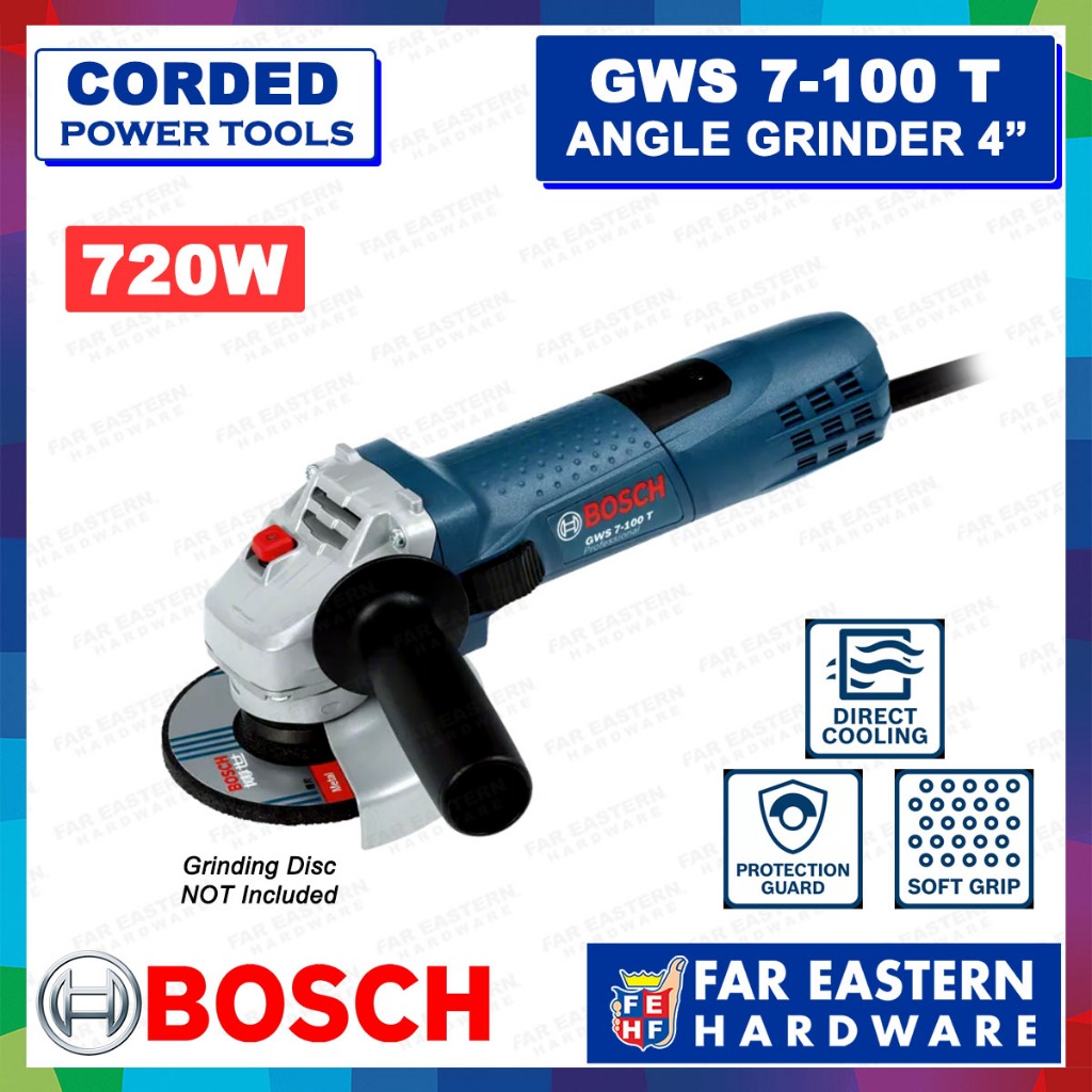 BOSCH GWS 7-100 T Angle Grinder 4" 720W RBPTCD | Shopee Philippines
