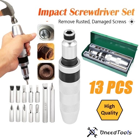13PCS Impact Driver Set Manual Reversible Brake Caliper Screws Bits ...