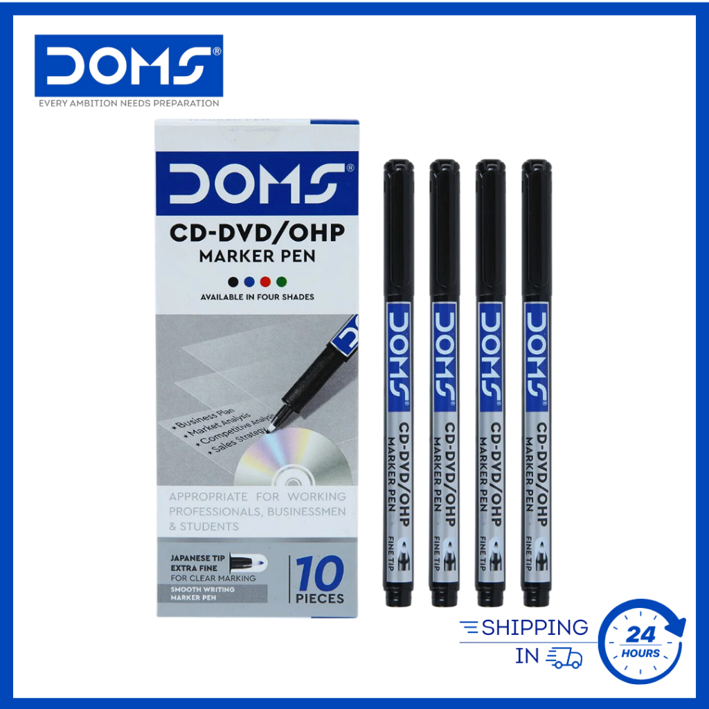 Doms 10pcs/1 Box Extra Fine Japanese Bullet Tip Permanent Marker ...