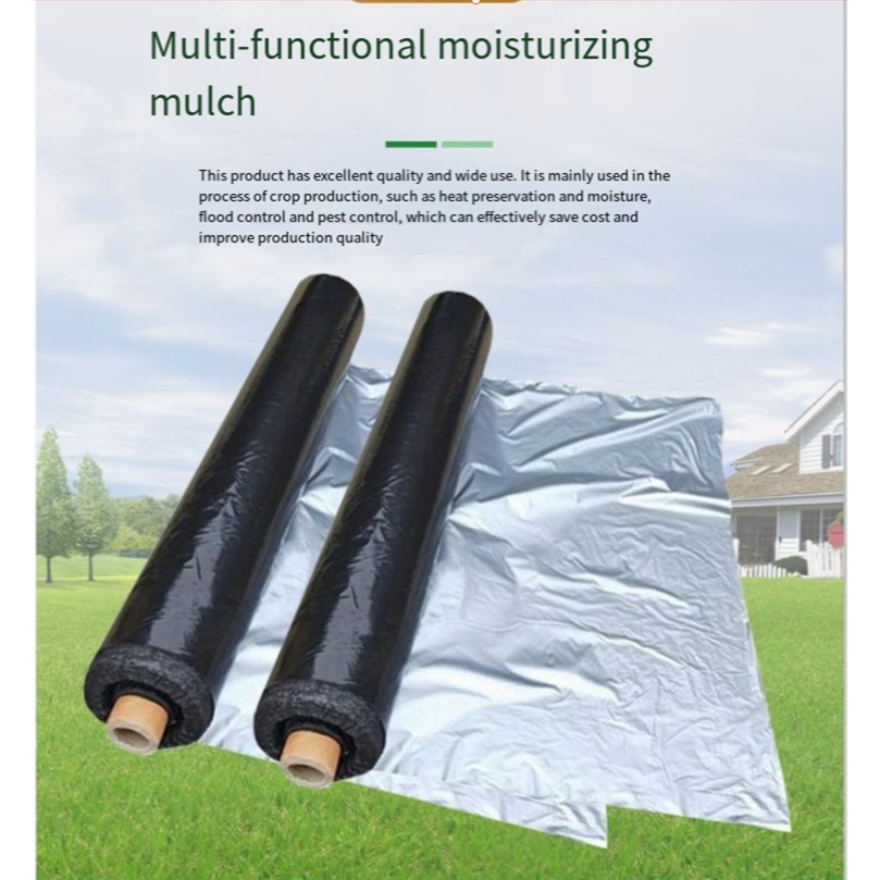 Plastic Mulch film 4ft/5ft x 400m(1.2/1.5m)black silver heavyduty thick agricultural vagetable ...