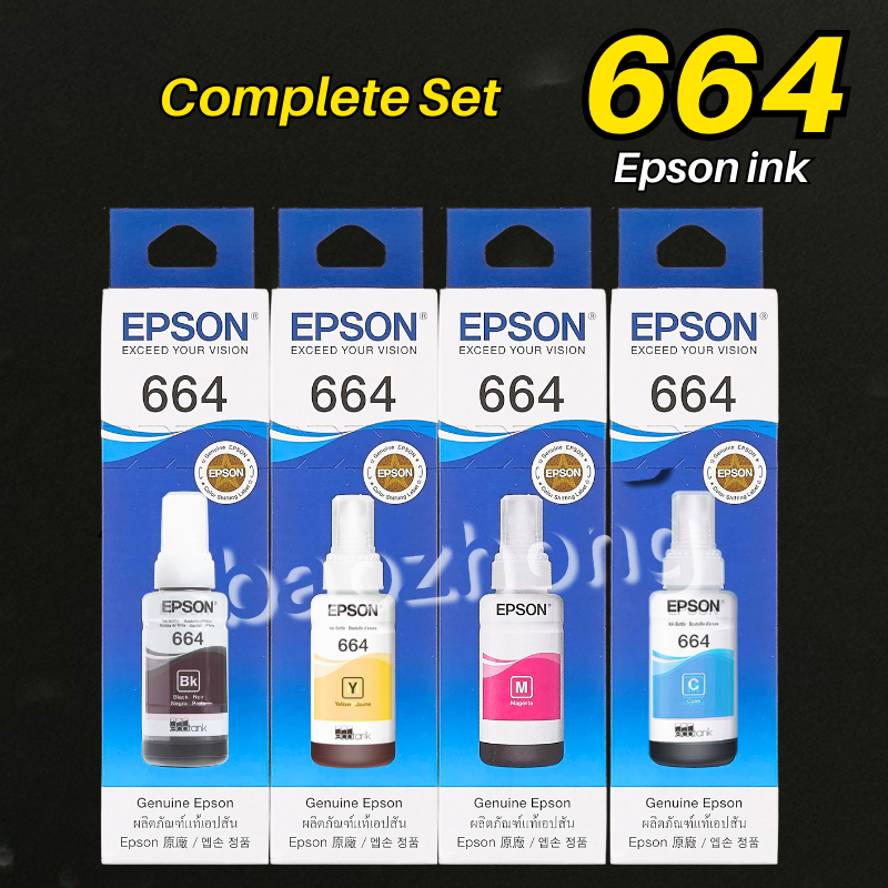 664 Premium Ink for L100 L101 L110 L120 L121 L130 L200 L300 L301 L303 L310 L350 L351 L353 L355 ...