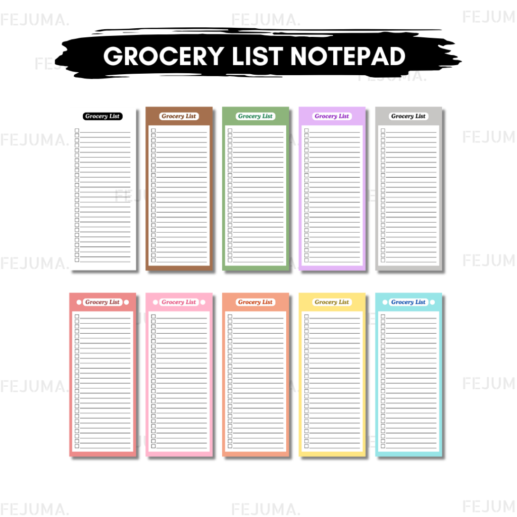 PLAIN COLOR Grocery List Notepad | 80 GSM Paper Thickness | | Shopee ...