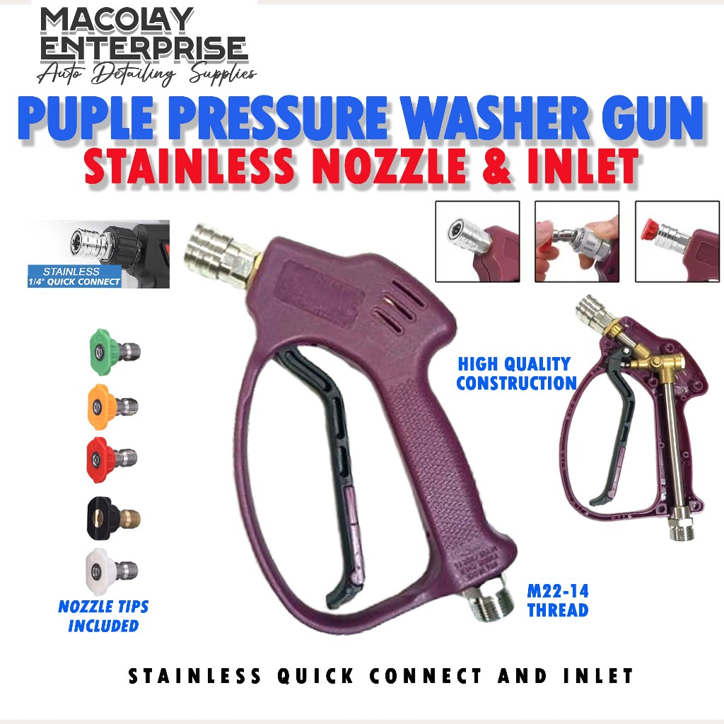 PA-024 Purple High Pressure Washer Gun 5000psi with Trigger Lock and ...
