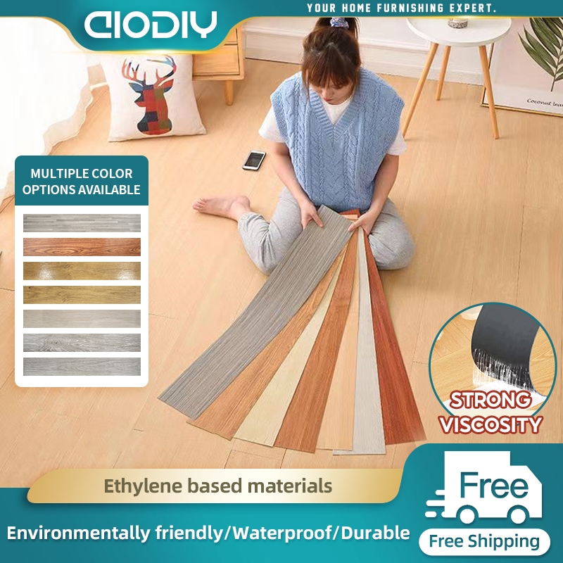 PVC Floor Sticker Waterproof Removable Vinyl Floor Home Decorative Wood ...
