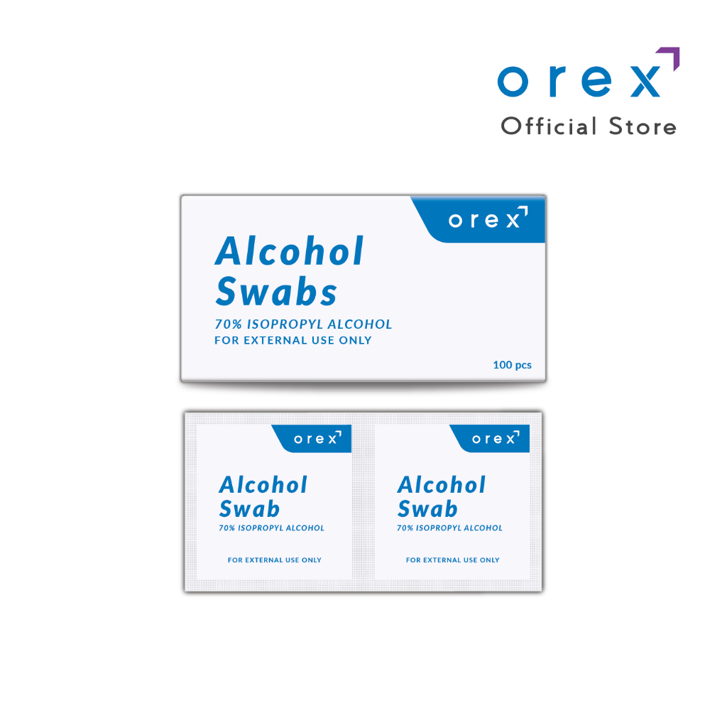 OREX Alcohol Swabs/Alcohol Pads - 1 box (100 pcs) | Shopee Philippines