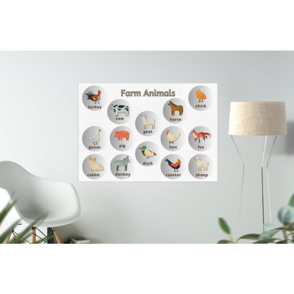 Farm Animals Chart for Kids – Laminated A4 Learning Tool | Shopee ...