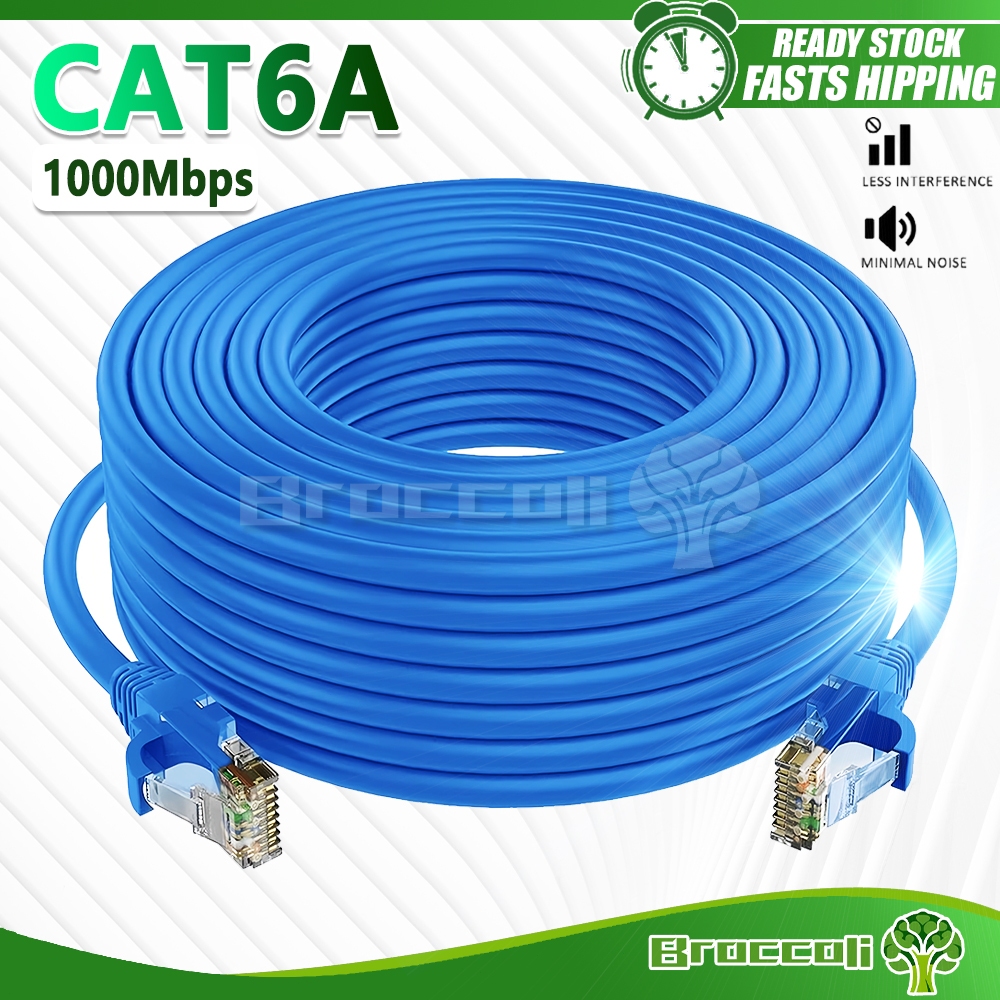 Broccoli Cat6 Ethernet Cable Outdoor Waterproof, Network LAN Patch ...