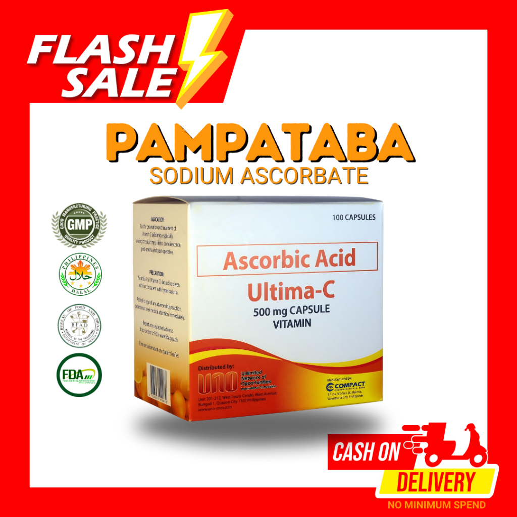 ULTIMA C Sodium Ascorbate 500mg 100 capsules/box | Shopee Philippines