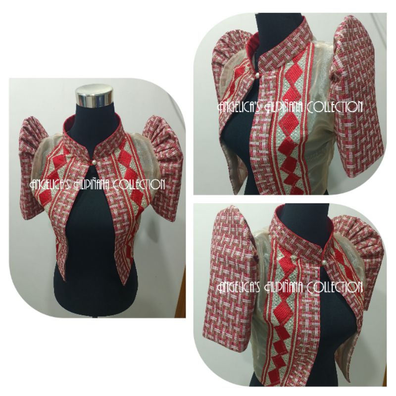 Filipiniana bolero ethnic burda with sack fabric | Shopee Philippines