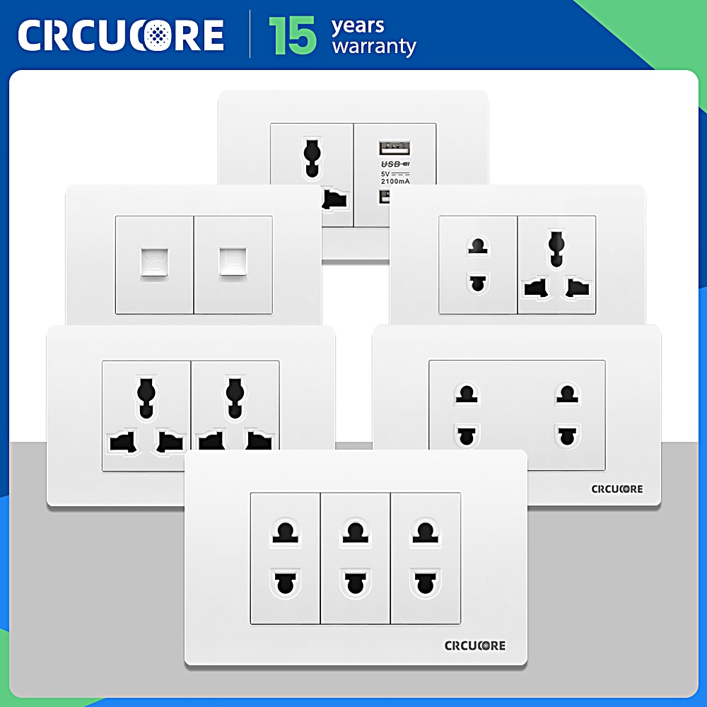 CIRCUCORE Modern white wall socket outlet | Shopee Philippines