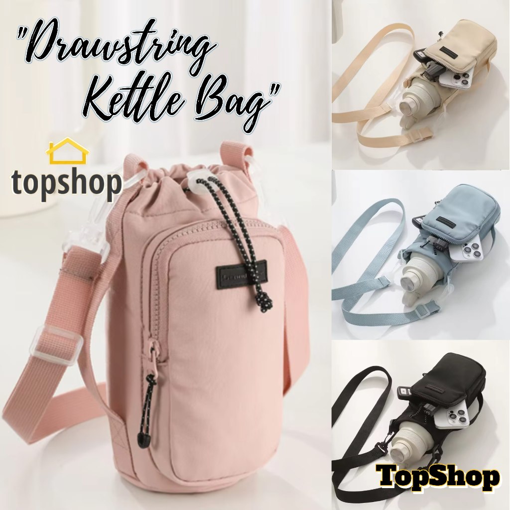 TOPSHOP 1pc Drawstring Kettle Bag Crossbody Portable Outdoor Travel ...