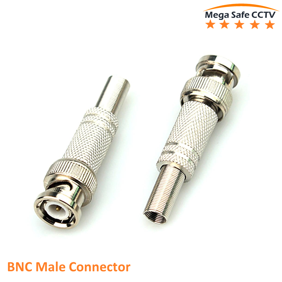 BNC Connector (Screw type) Silver for Analog camera connect to Coaxial ...