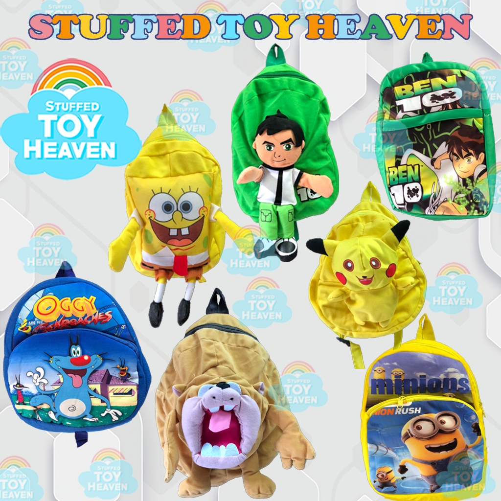 Ben 10, Minnion, Oggy, Picachu, Sponge Bob, Taz mania Back Pack For ...