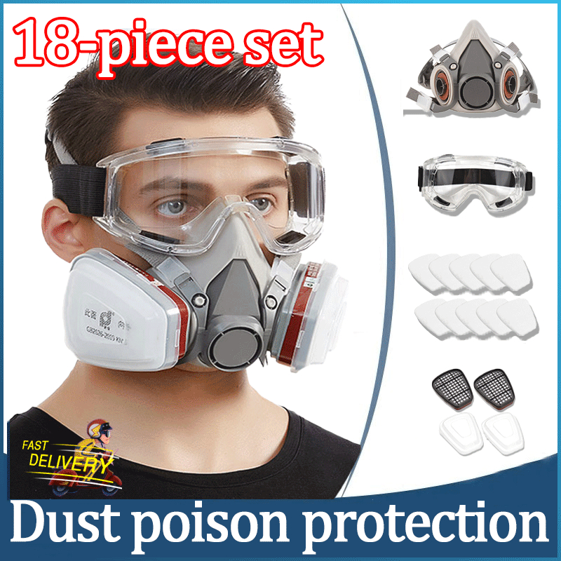 Dual Filter Gas Mask 6200 Half Face Safety Filter Respirator Gas Mask ...
