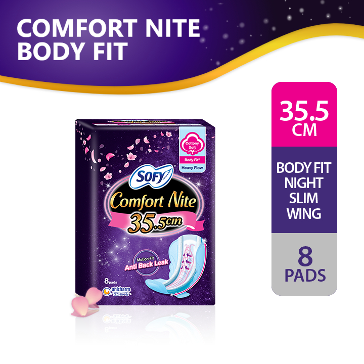 Sofy Comfort Nite Slim Wing Overnight Sanitary Napkin 35.5 cm (8 pads) | Shopee Philippines