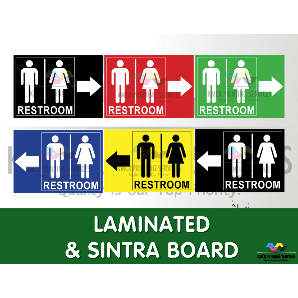Restroom Signage Laminated | Sintra Board | Shopee Philippines