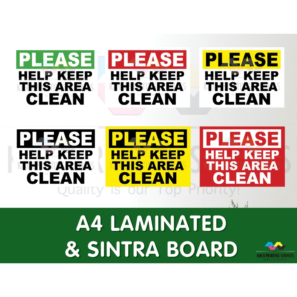 Please Help Keep This Area Clean Signage | Shopee Philippines