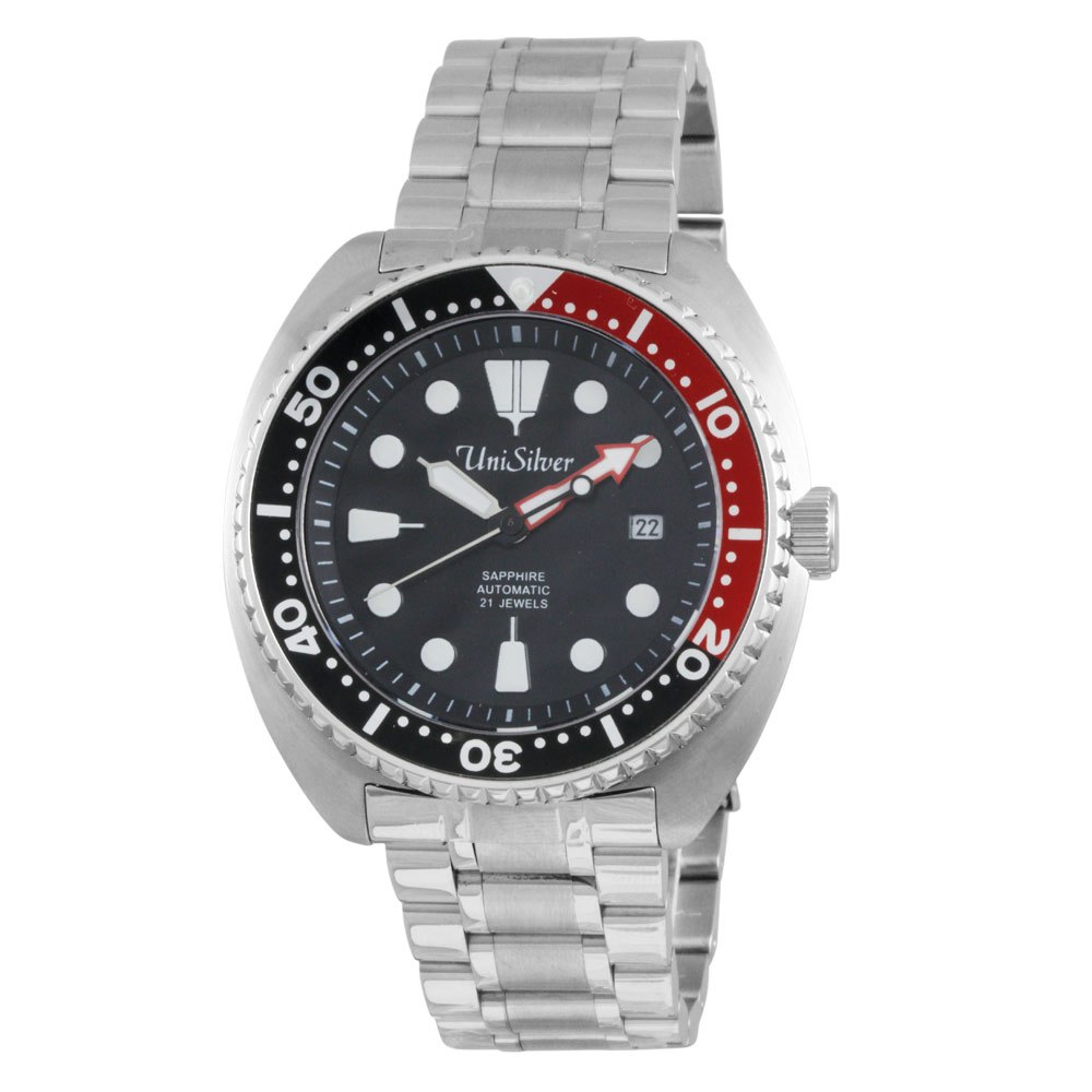 UniSilver TIME REMUS GEOS XIV Men's Silver Automatic Sapphire Stainless ...