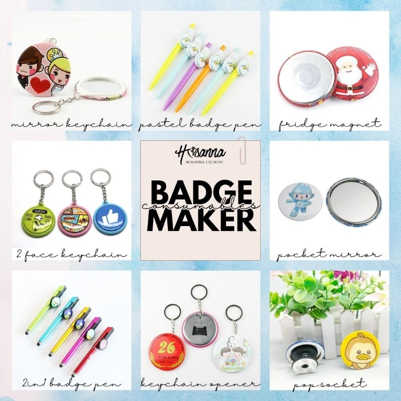 50pcs 25mm 32mm 44mm 58mm 75mm Badge Maker Consumables Mirror Keychain ...