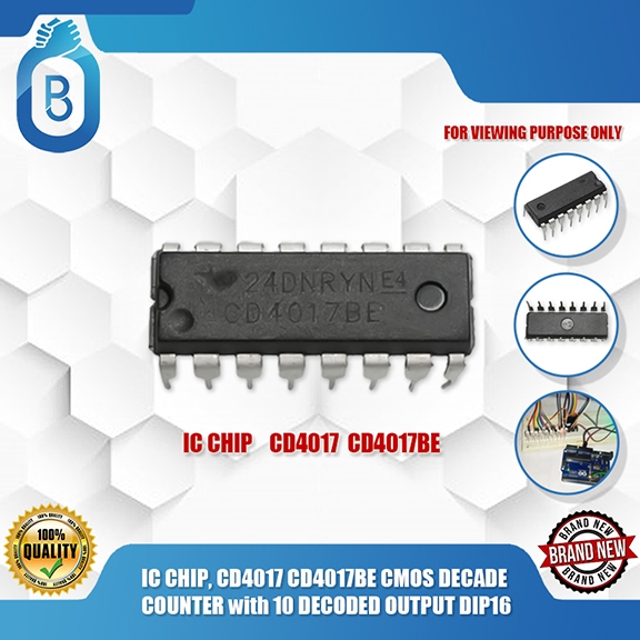 IC CHIP, CD4017 CD4017BE CMOS DECADE COUNTER with 10 DECODED OUTPUT DIP16 | Shopee Philippines