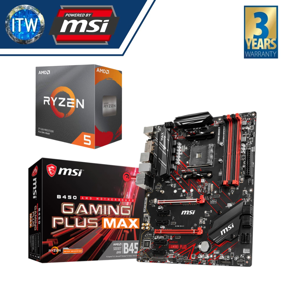 MSI Bundle Motherboard AMD Ryzen 5 3600 with B450 Gaming Plus Max | itw ...