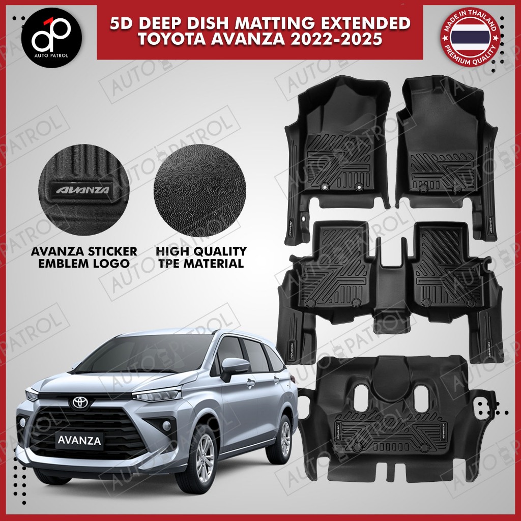 TOYOTA AVANZA 2022-2025 5D Deep Dish Matting Extended (Made in Thailand ...